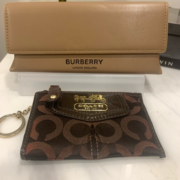 Coach | Bags | Coach Keychain Wallet And Burberry Eyeglass Case Cherry ...